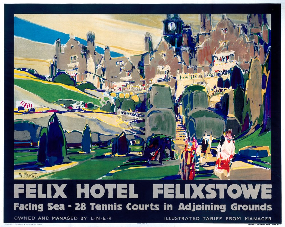 Felix Hotel, Felixstowe, poster advertising the London and North Eastern Railway
